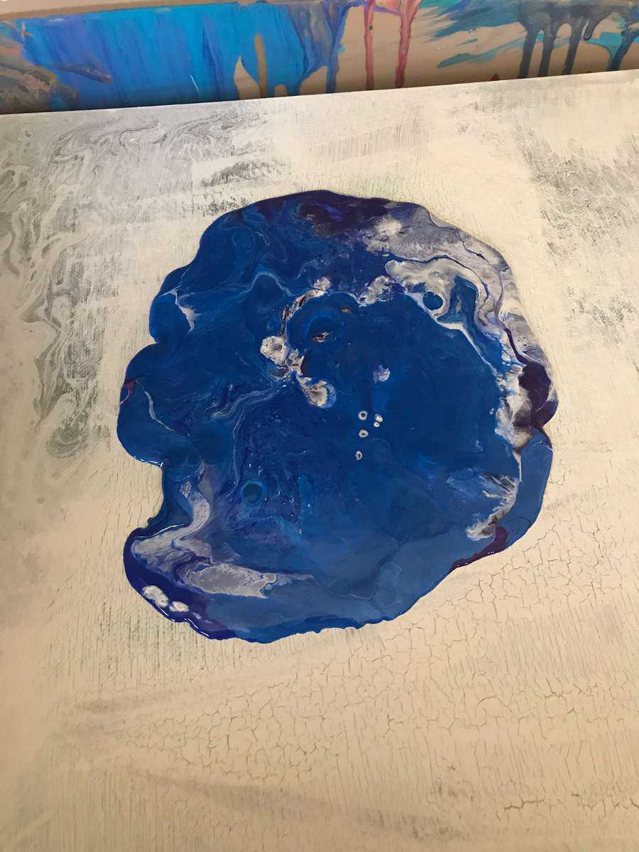 Pouring a Hurricane Scene with Acrylic Paint
