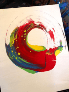 A Circle Swipe With Primary Colors - AcrylicPouring.com