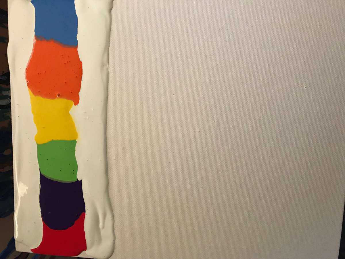 An Acrylic Pouring Rainbow Swipe Experiment